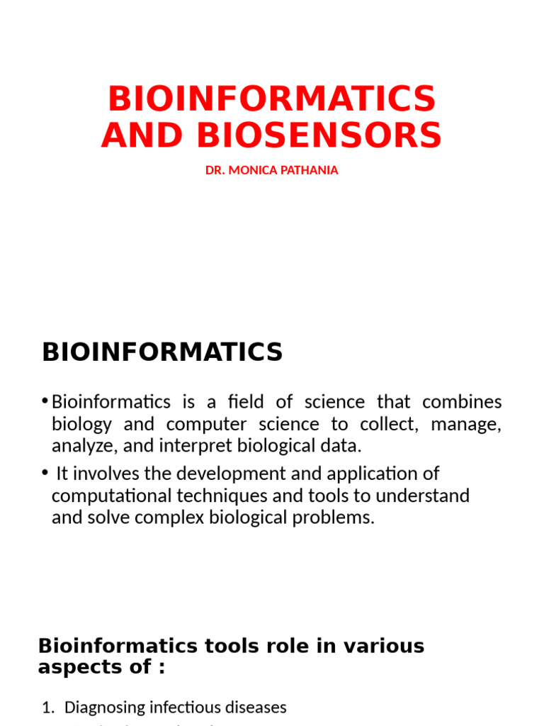 Bioinformatics and Biosensors | PDF | Biosensor | Antimicrobial Resistance