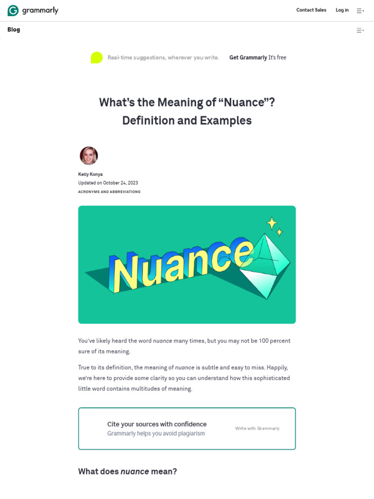 What's The Meaning of The Word - Nuance | PDF | Acronym | Linguistics