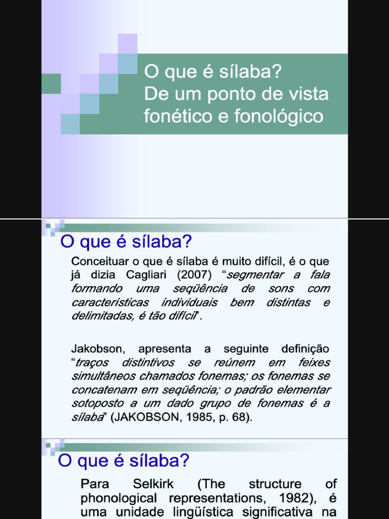 Fonética e Fonologia - A Sílaba | PDF