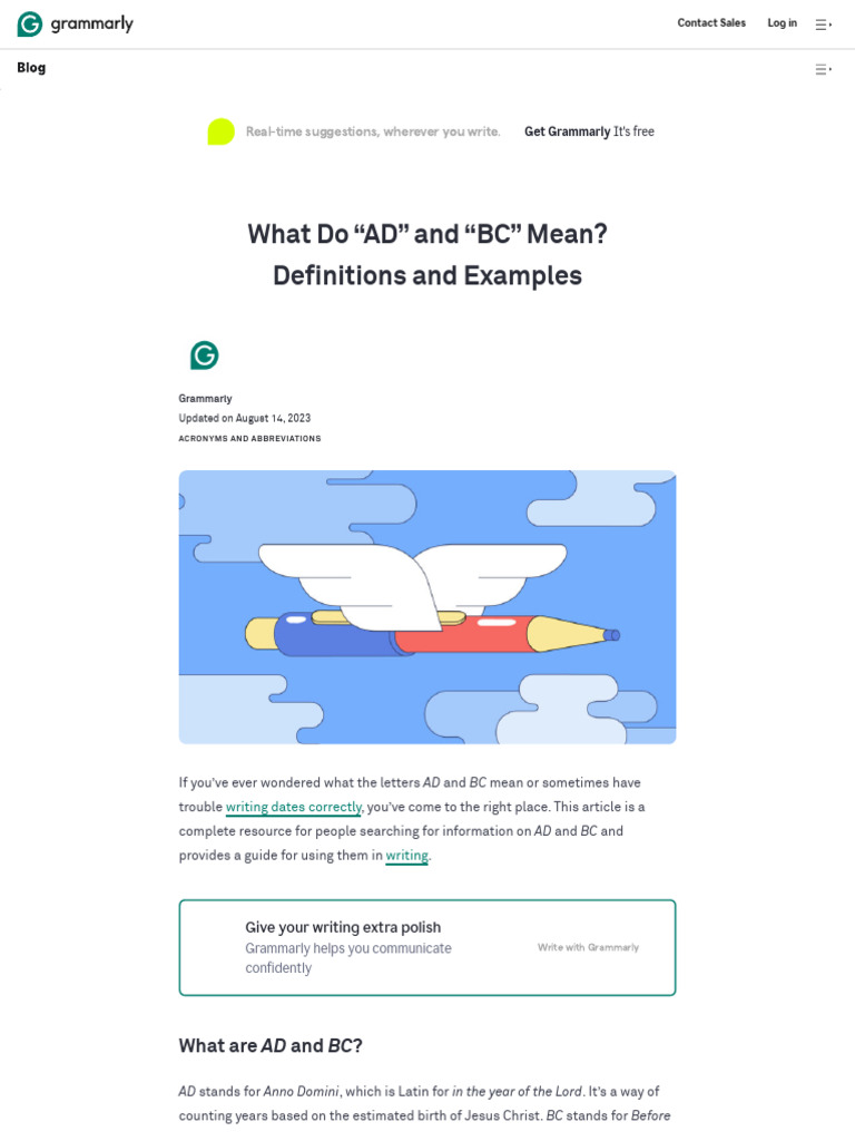 What Do "AD" and "BC" Mean - Definitions and Examples Definition and ...