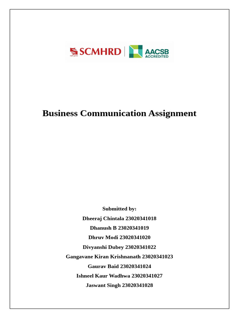 Business Communication Assignment | PDF | Communication | Employment