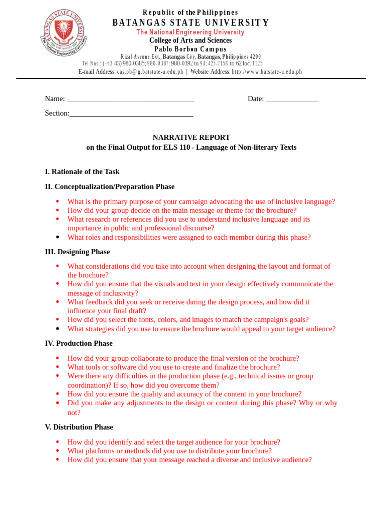 Narrative-Report Template 2 | PDF | Target Audience | Human Communication