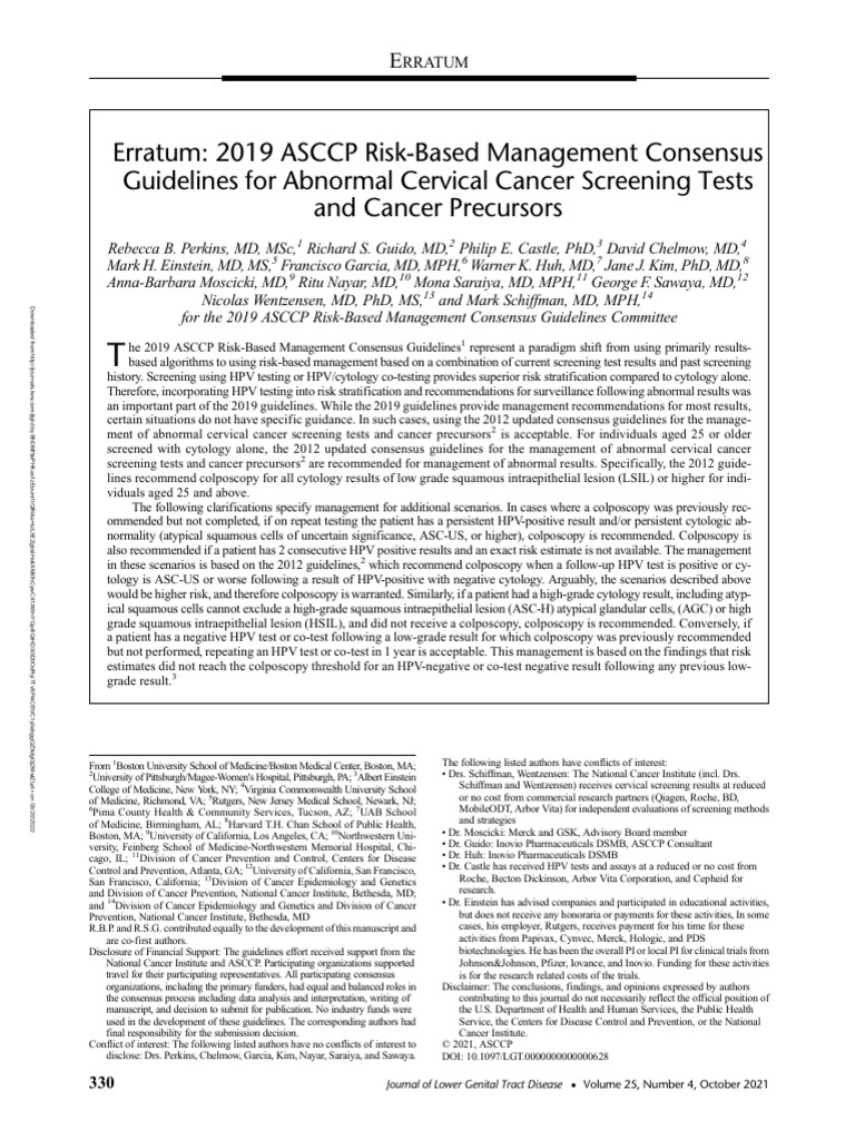 _ASCCP_Risk_Based_Management.16 | PDF | Cervical Cancer | Neoplasms