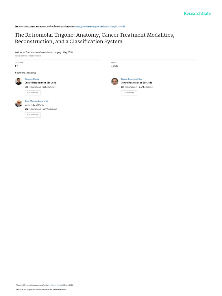 The Retromolar Trigone: Anatomy, Cancer Treatment Modalities ...