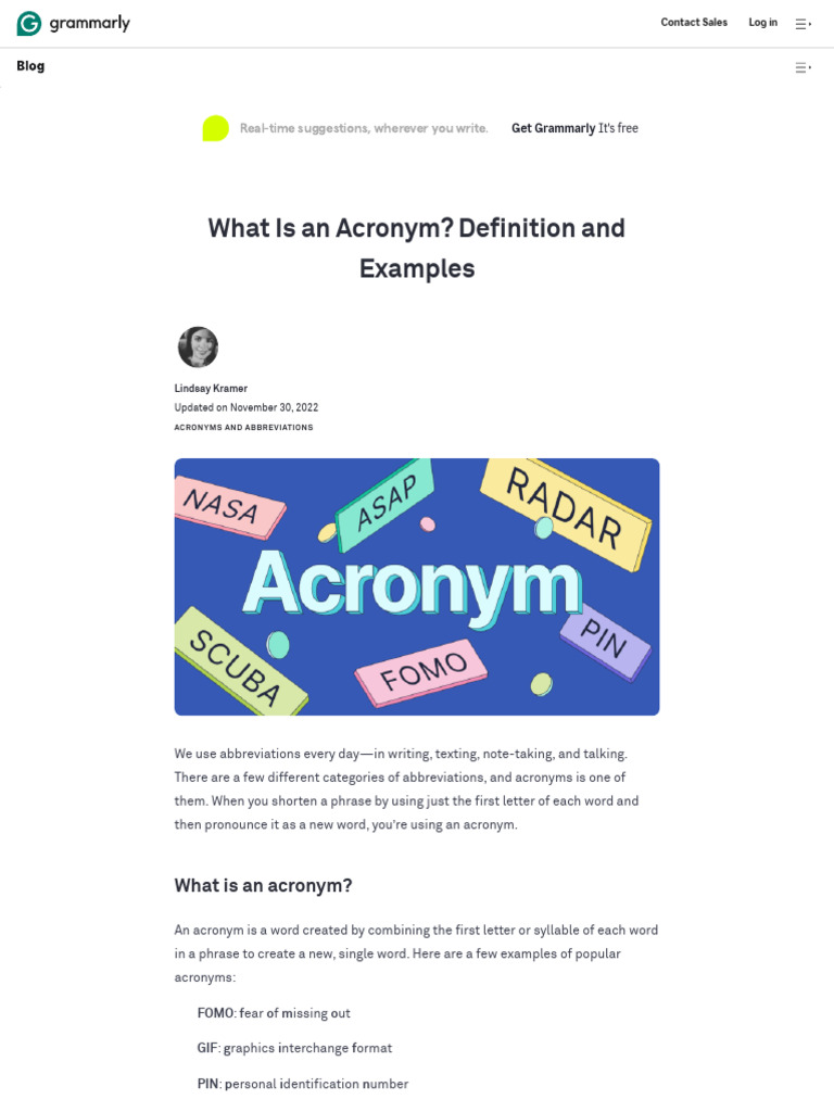 What Is an Acronym_ Definition and Examples _ Grammarly | PDF | Acronym ...