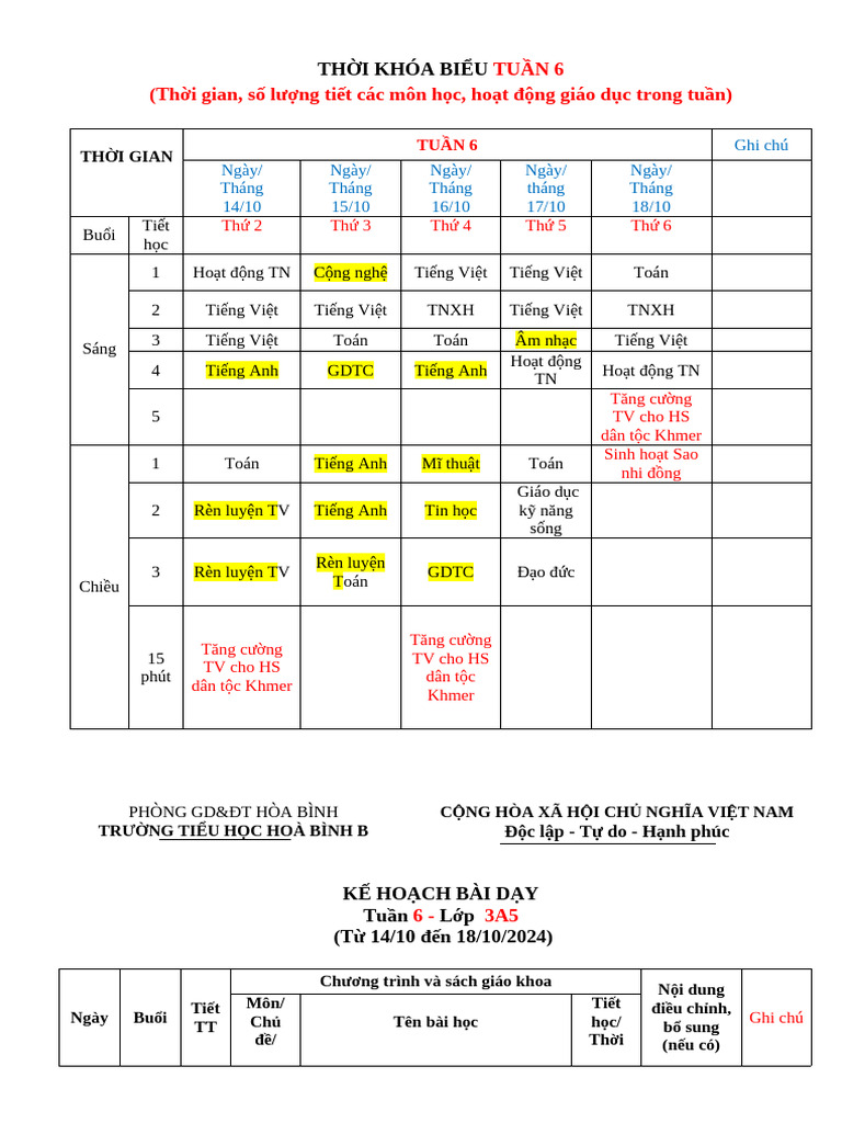 Sang Khối 3 Khbd Tuần 6 | PDF