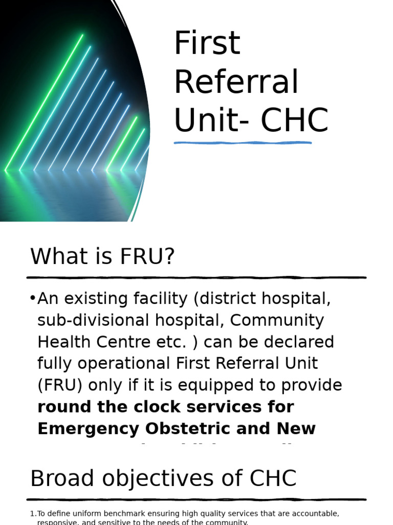Understanding First Referral Units (FRU) | PDF | Medicine | Health Care