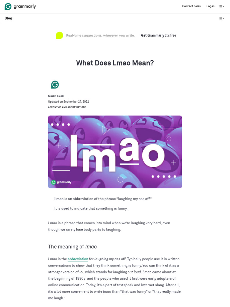 What Does Lmao Mean - Grammarly | PDF
