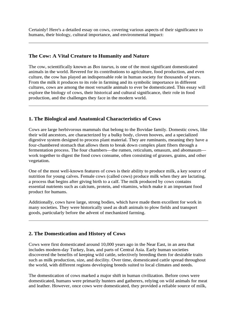 cow | PDF | Agriculture | Cattle