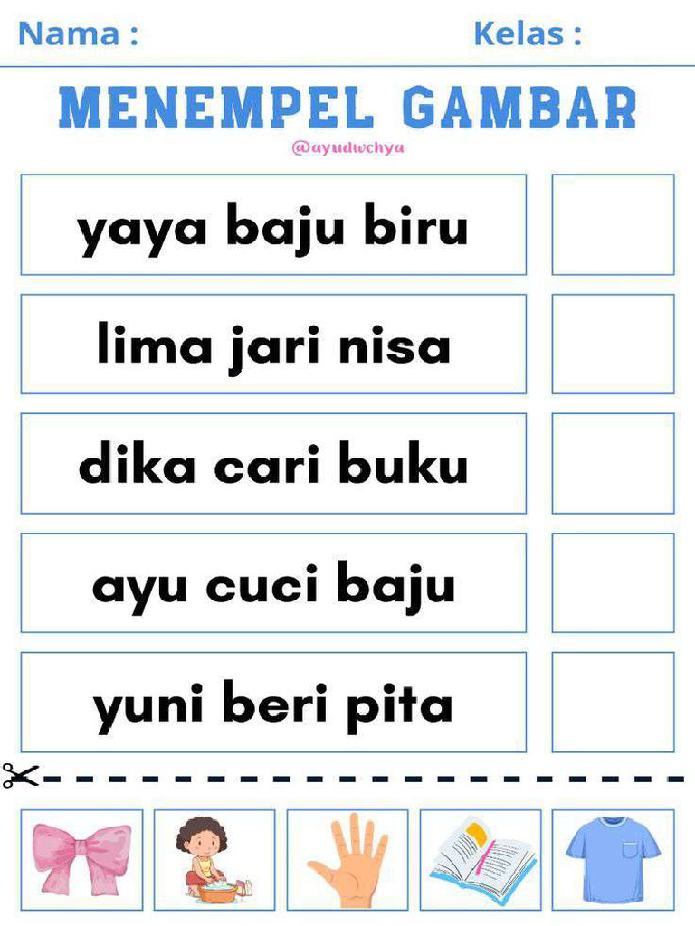 Menempel Gambar Sesuai Kalimat (2) | PDF