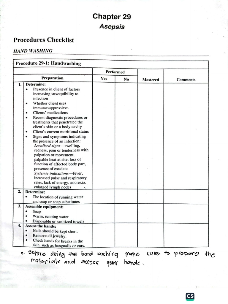 Checklist_Asepsis-Handwashing-PPEs-Gloving | PDF