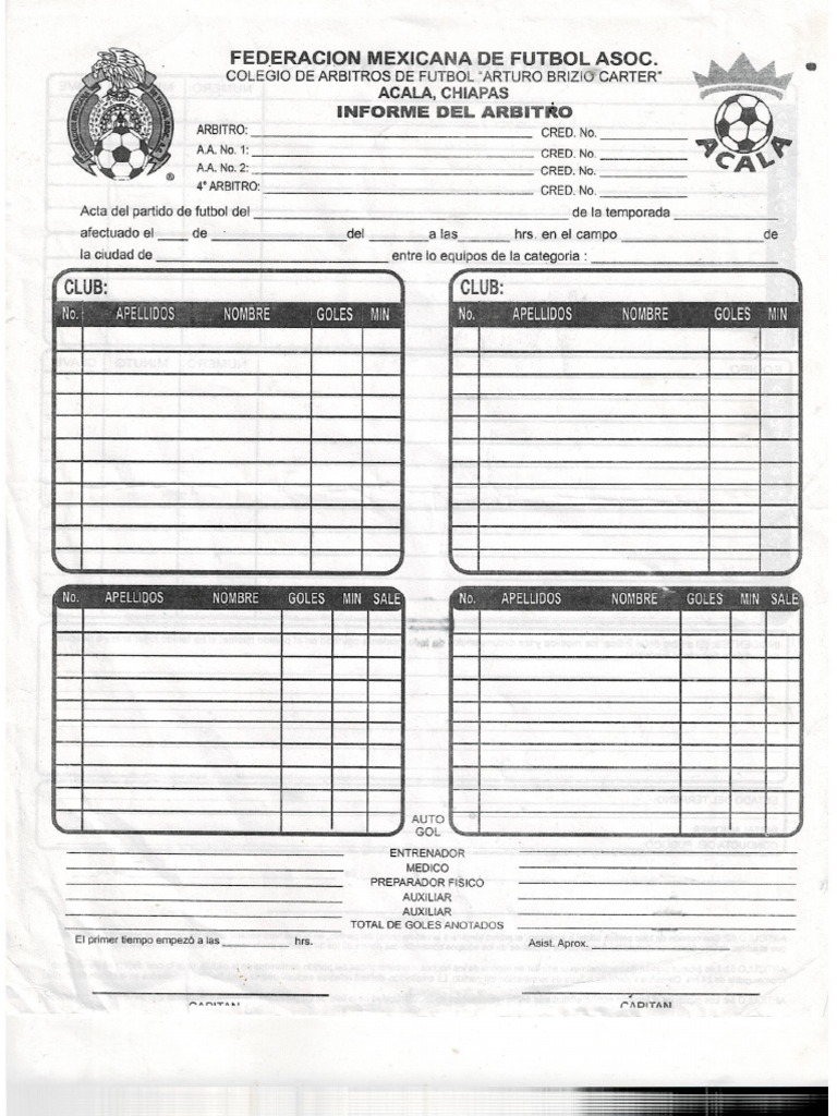 Cedula Arbitro | PDF
