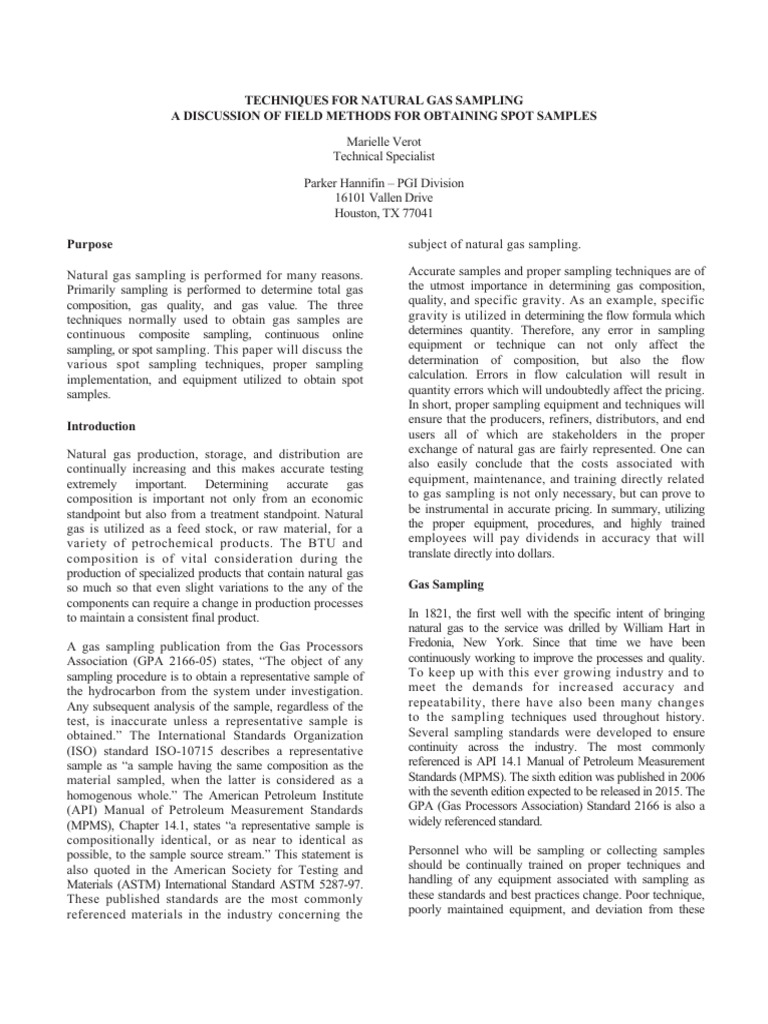 Spot Sample Methods | PDF