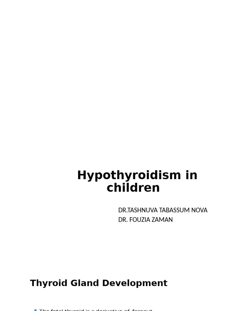 Hypothyroidism in Children Guide | PDF | Thyroid | Hypothyroidism