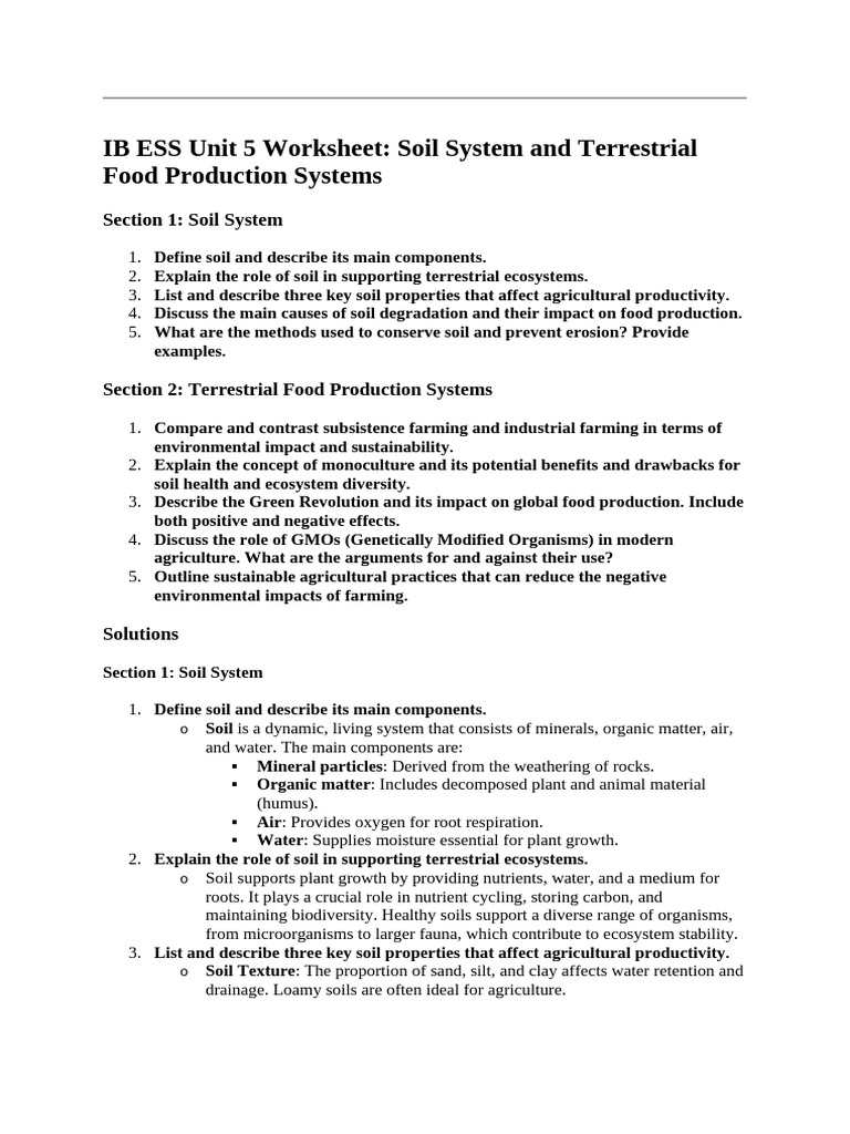 worksheet_unit_5 | PDF | Soil | Agriculture