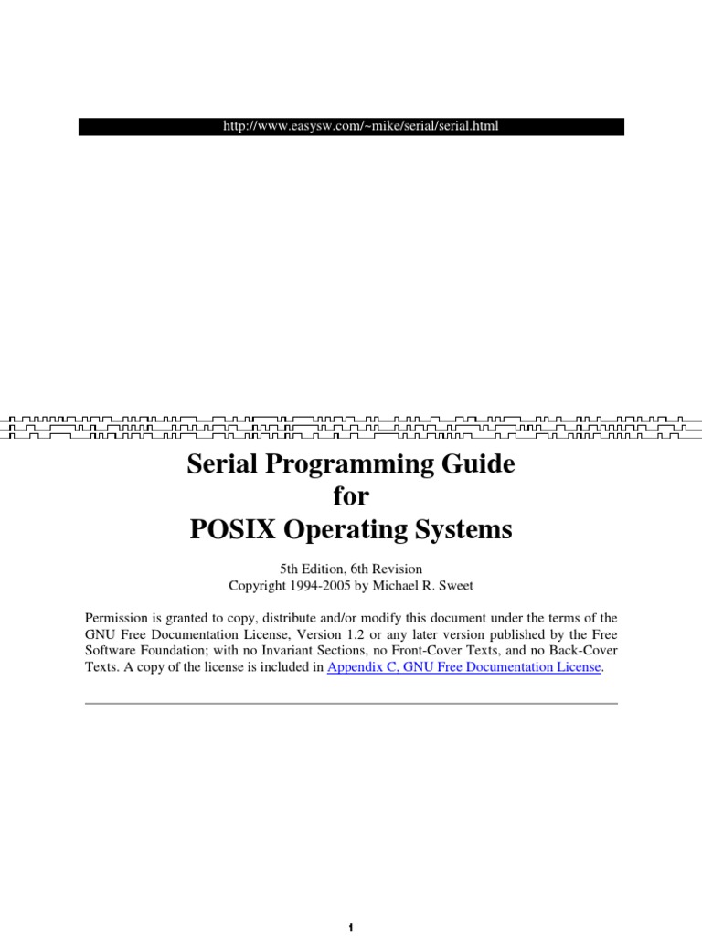 Serial Programming Guide For POSIX Operating Systems: Appendix C, GNU Free Documentation License ...