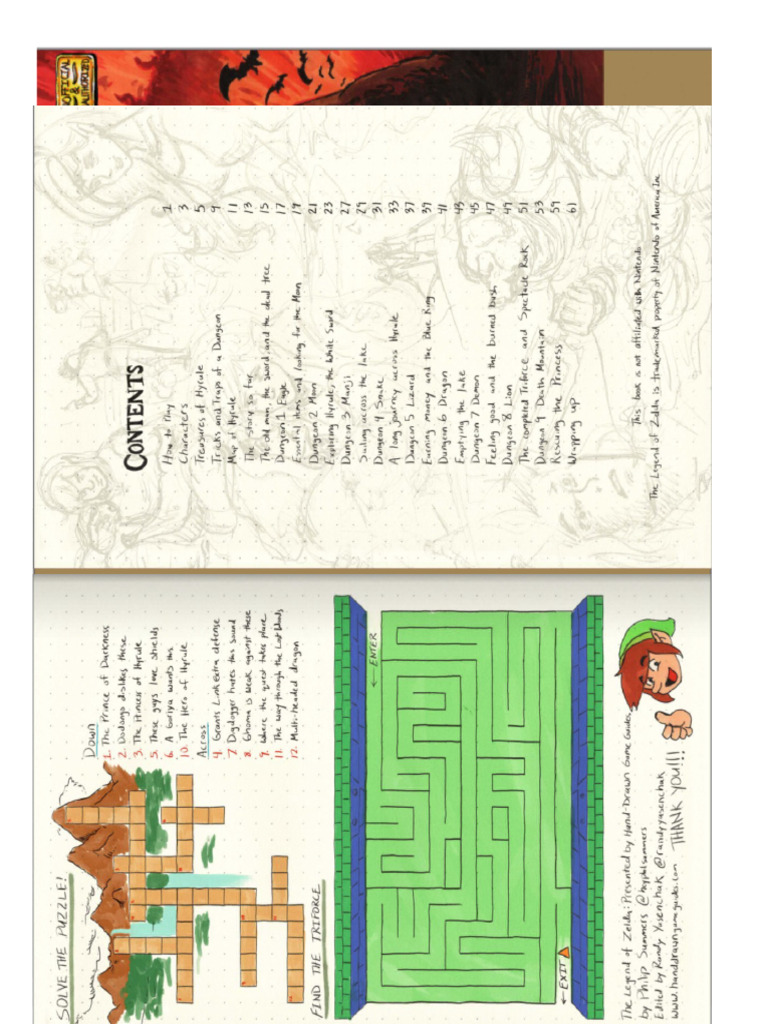 Zelda Handrawned Guide Printable | PDF
