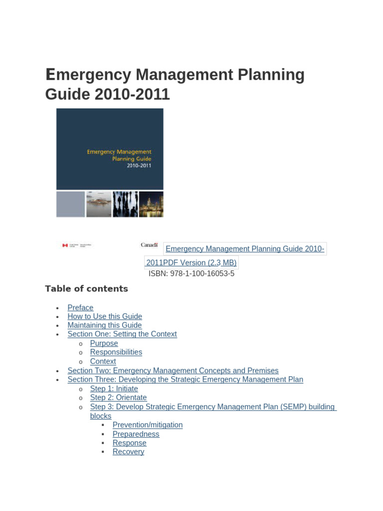 Emergency Management Planning Guide 2010 | PDF | Risk | Risk Assessment
