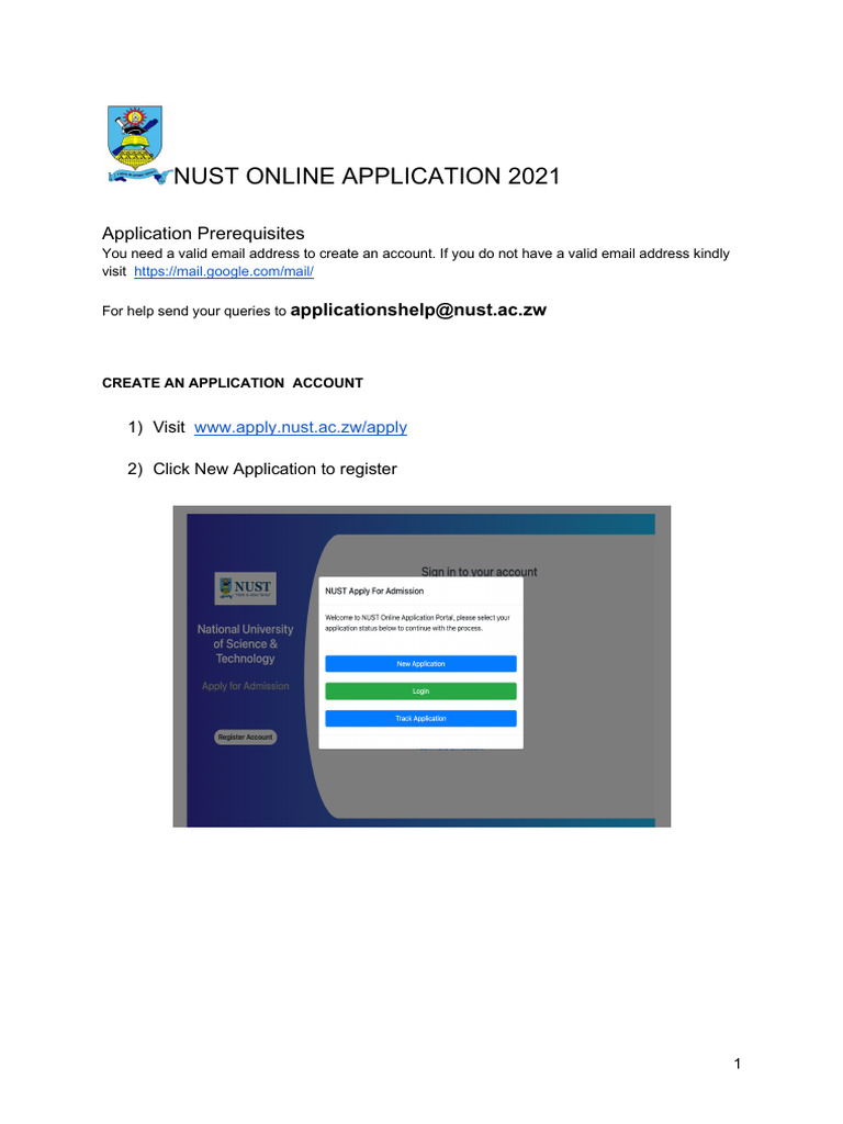Nust Online Application 2021 Maual | PDF