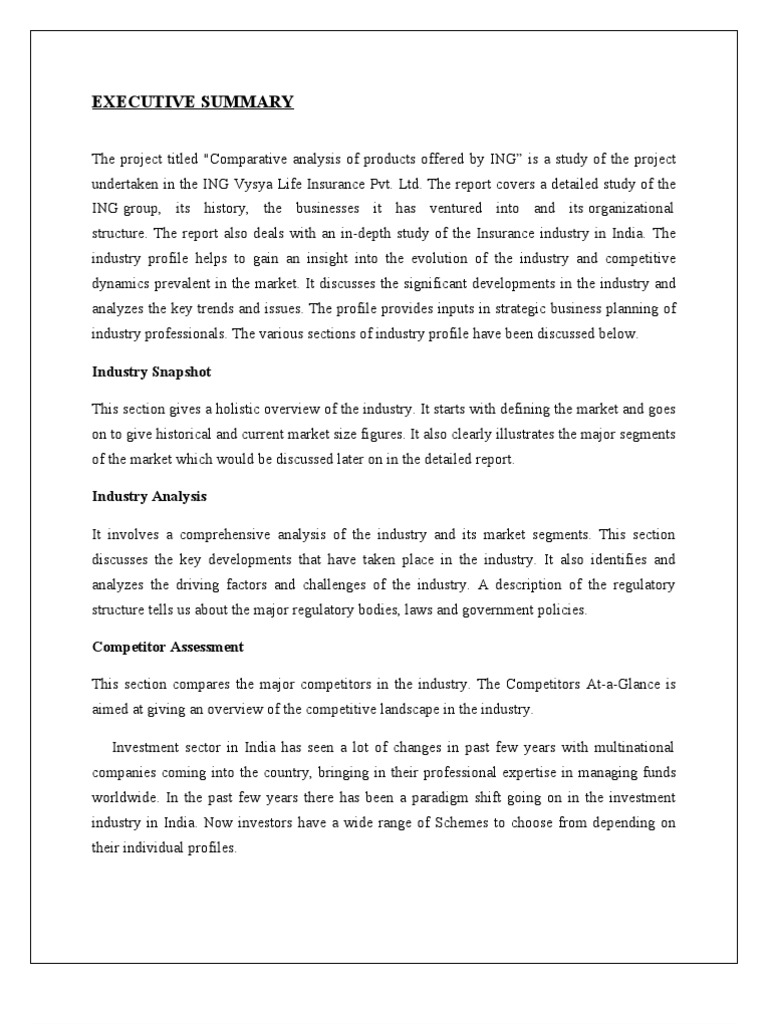 Executive Summary: Industry Snapshot | PDF | Investing | Insurance