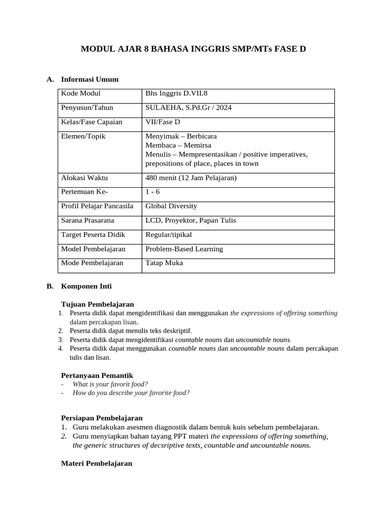 Bab 8 - Modul Ajar Bright SMP Grade Vii-2 | PDF