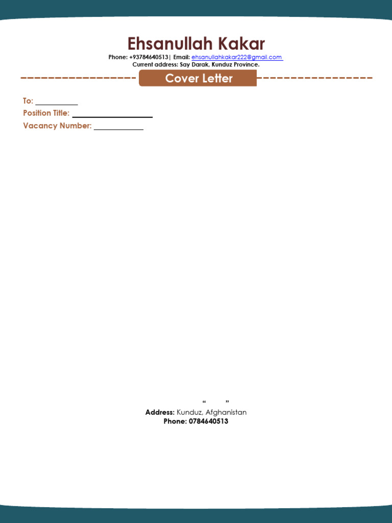 Ehsanullah Kakar Update CV-1 | PDF | Afghanistan