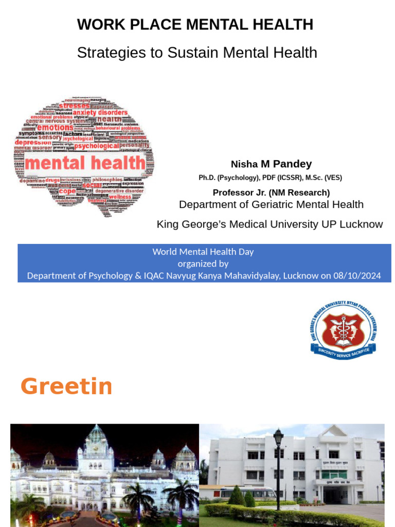 Work Place Mental Health - 8-10-24 | PDF | Mental Health | Poverty