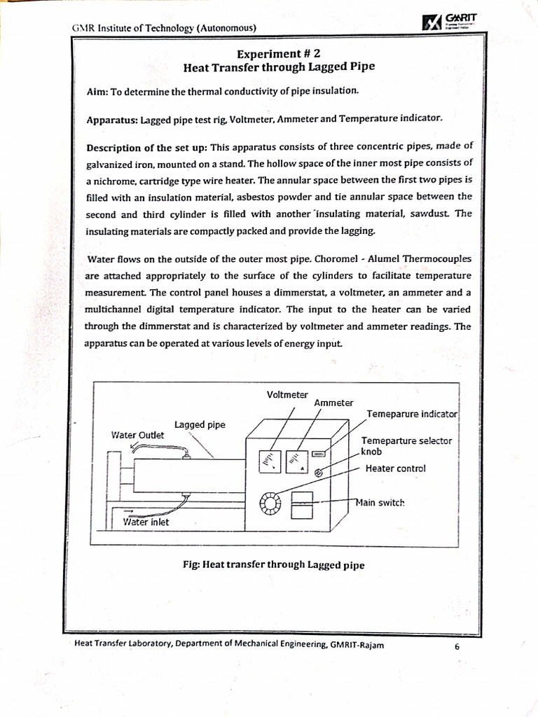 Heat Transfer Lab Manual | PDF