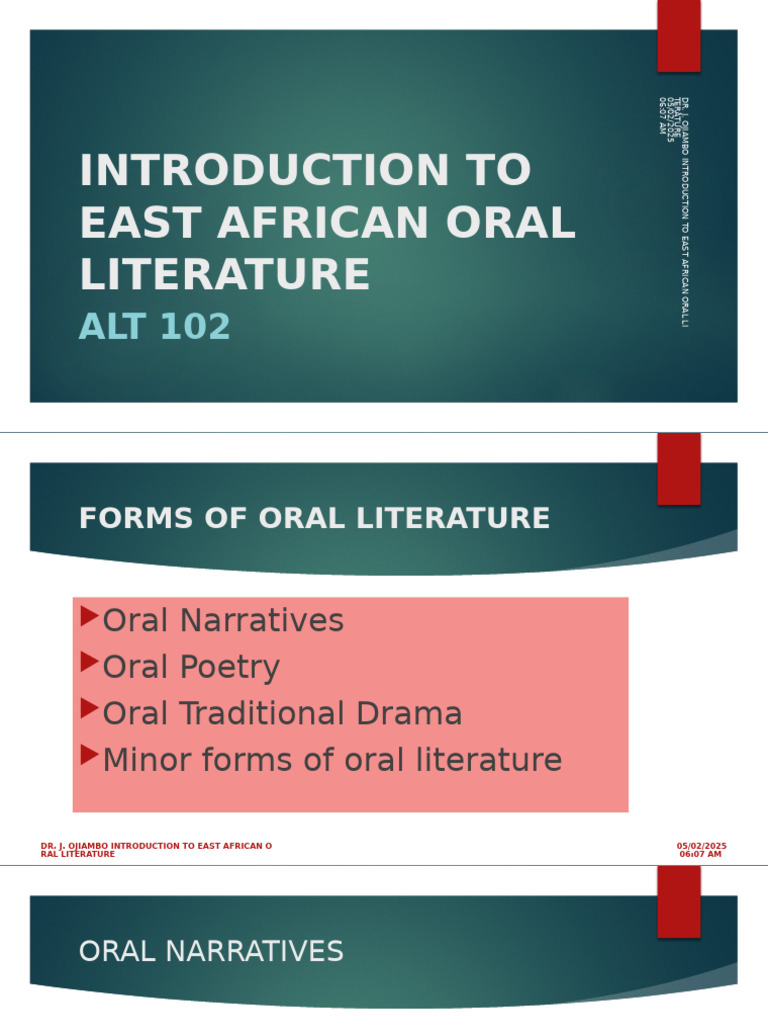 Alt 102 - Forms of Oral Literature Lesson 3 | PDF | Poetry | Dances