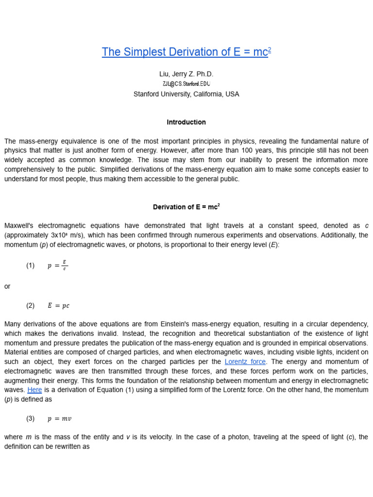 emc2 | PDF | Photon | Momentum