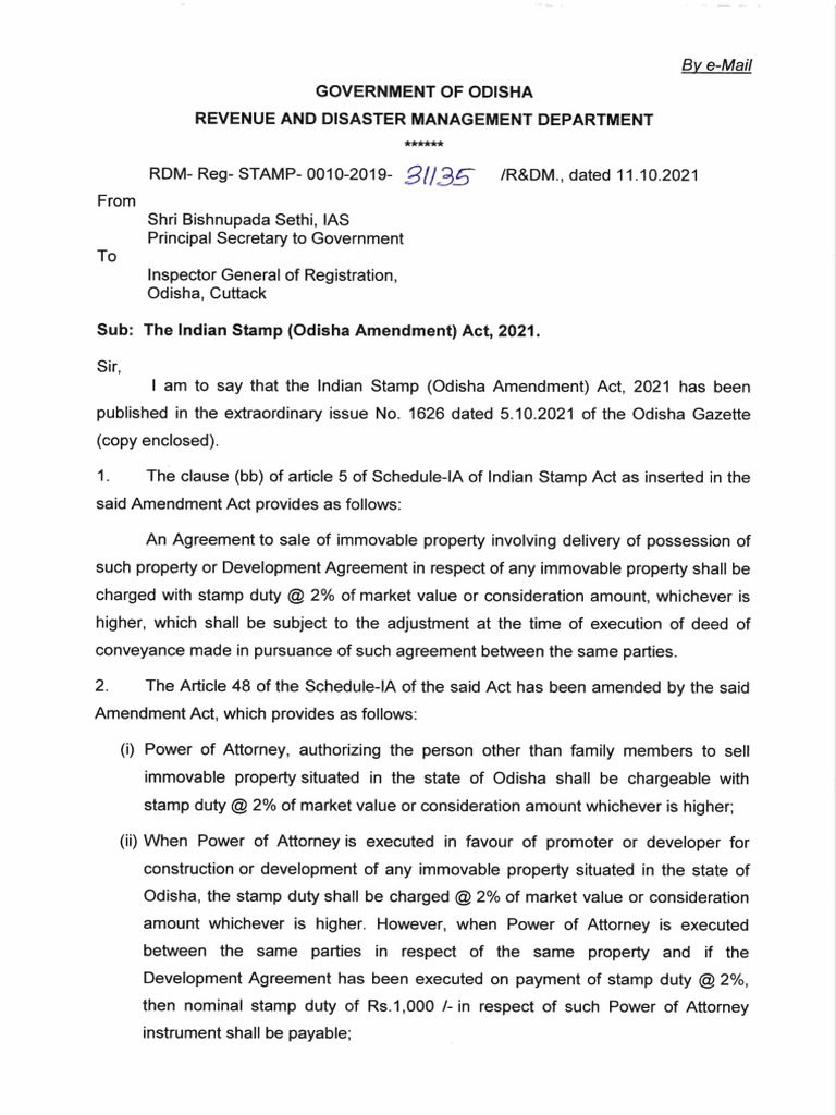Stamp Act Odisha Amend 21 | PDF | Public Law | Government