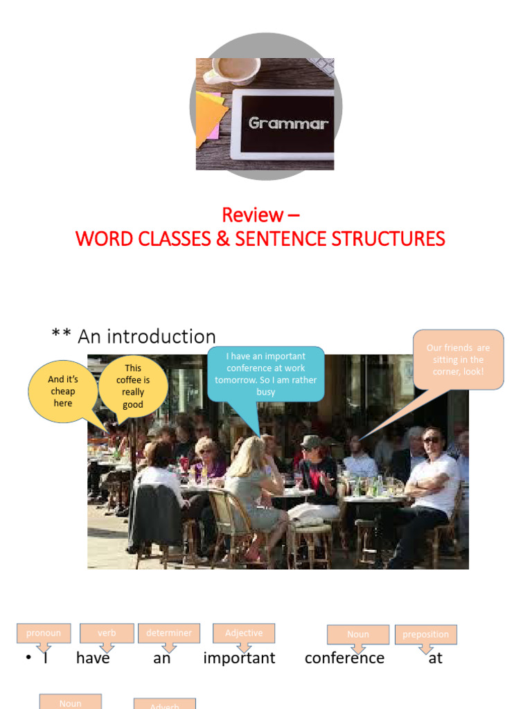 Word Classes and Sentence Structure | PDF | Verb | Part Of Speech