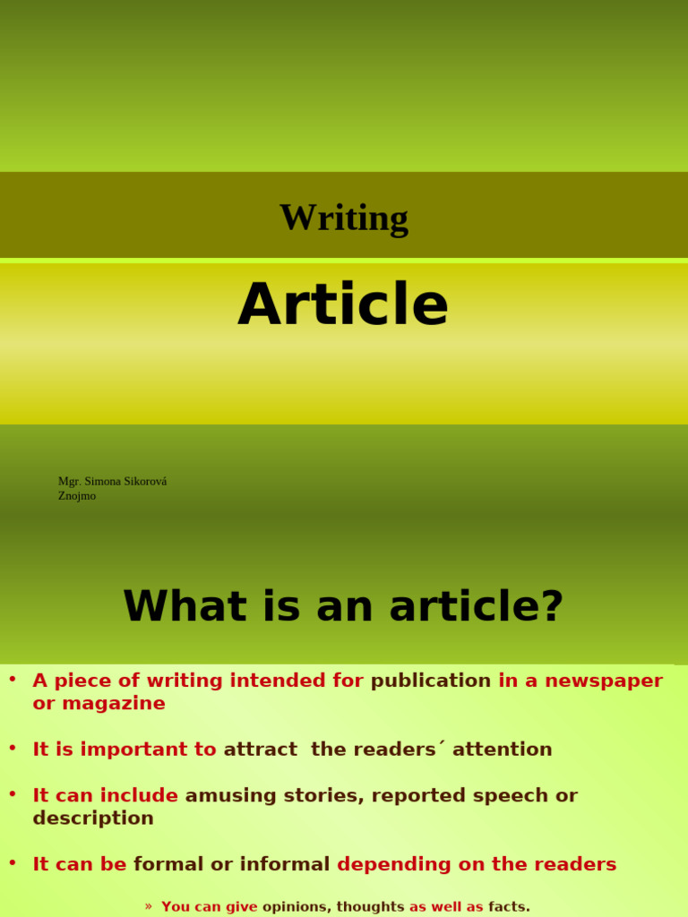 6 Article Writing 3 | PDF