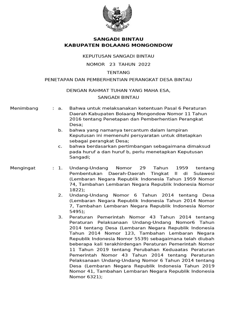 SK Plt. PERANGKAT DESA | PDF