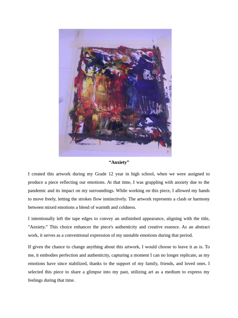Abstract Artwork Reflecting Anxiety | PDF
