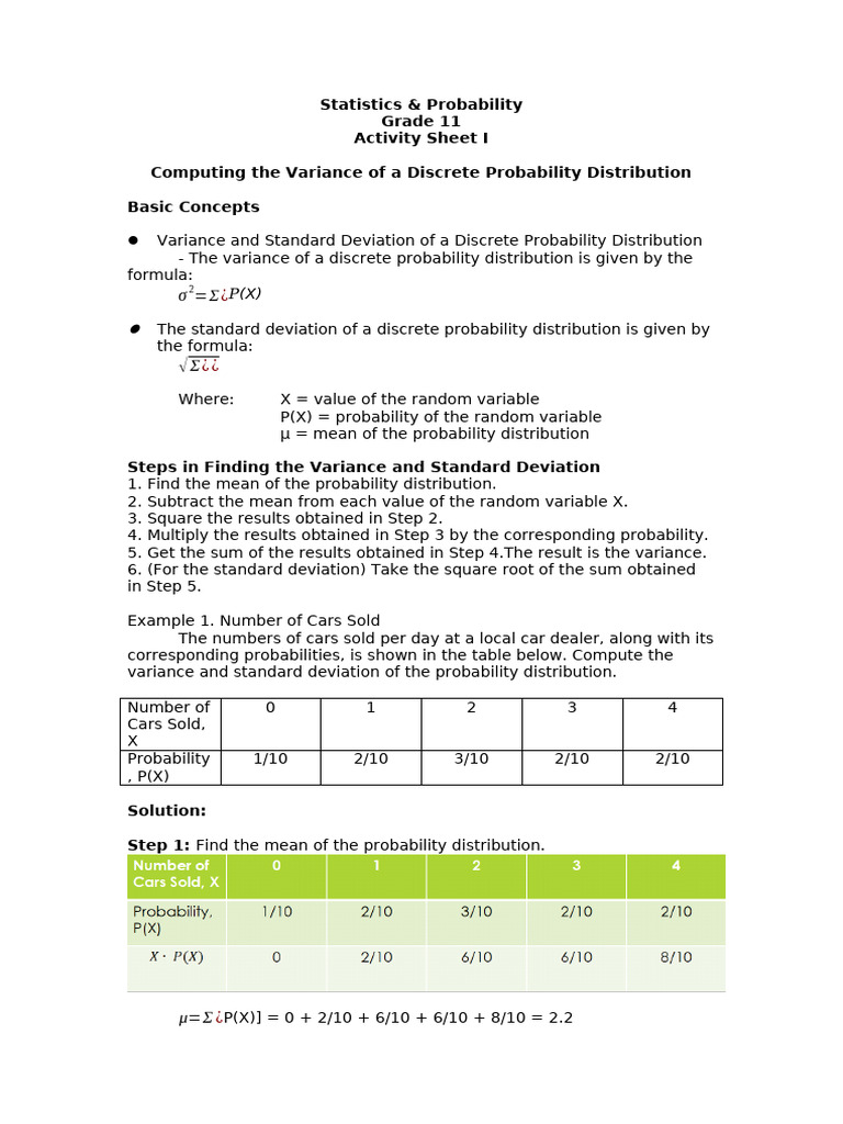 StatisticsProbability Activity 1 Dec. 16 | PDF