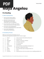 Maya Angelou Life Quiz | PDF | Maya Angelou