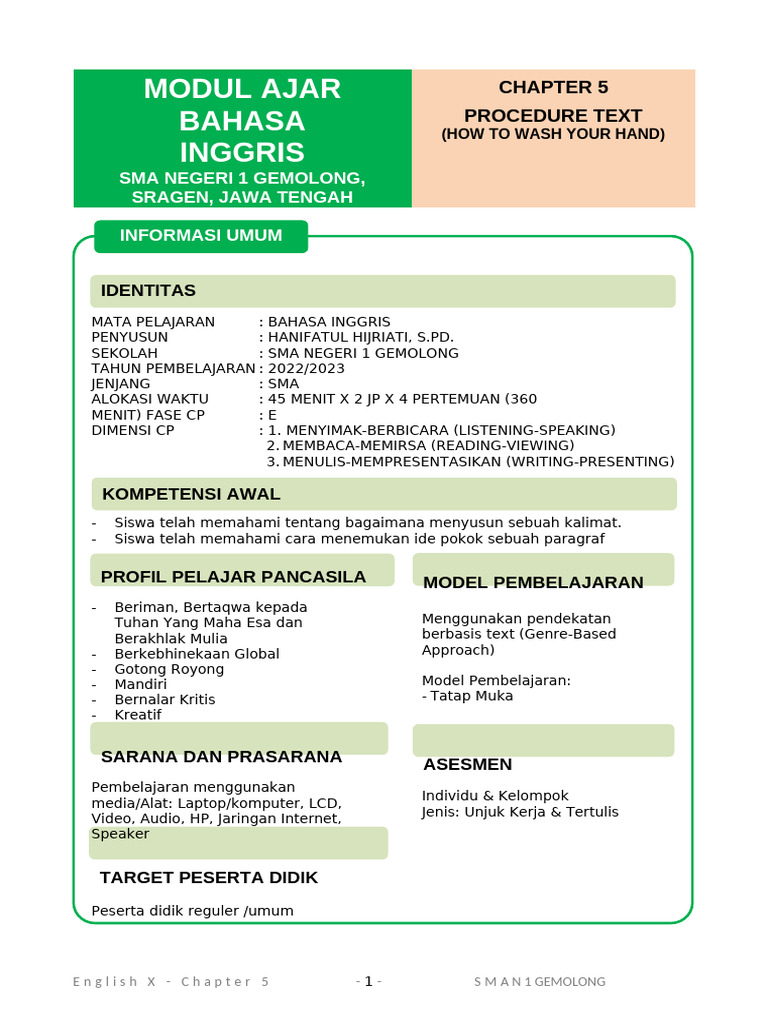 MODUL 5 Procedure Text Ok | PDF