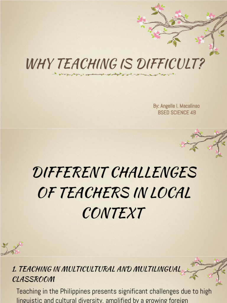 Angelle-Macalinao-Why-Teaching-is-Difficult | PDF | Disability ...
