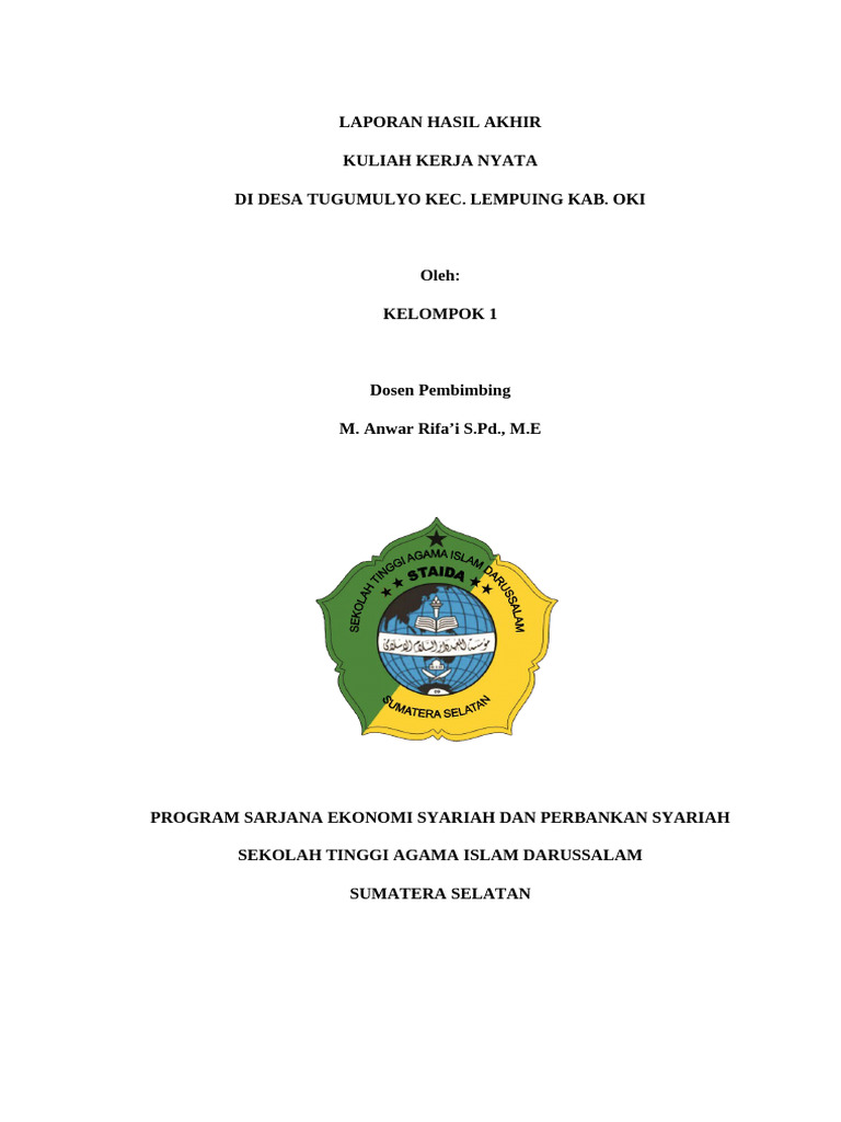 Template Laporan Hasil Akhir KKN | PDF
