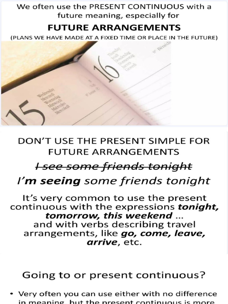 Present Cont For Future | PDF