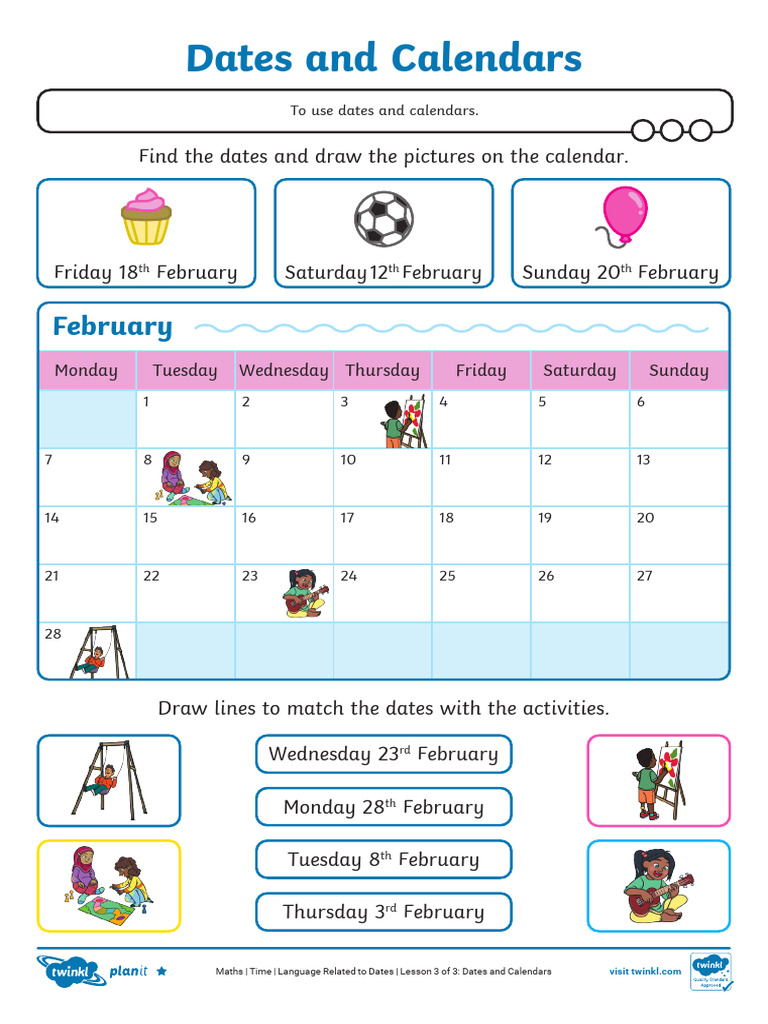 T M 1684935129 Dates and Calendars Differentiated Maths Activity Sheets ...