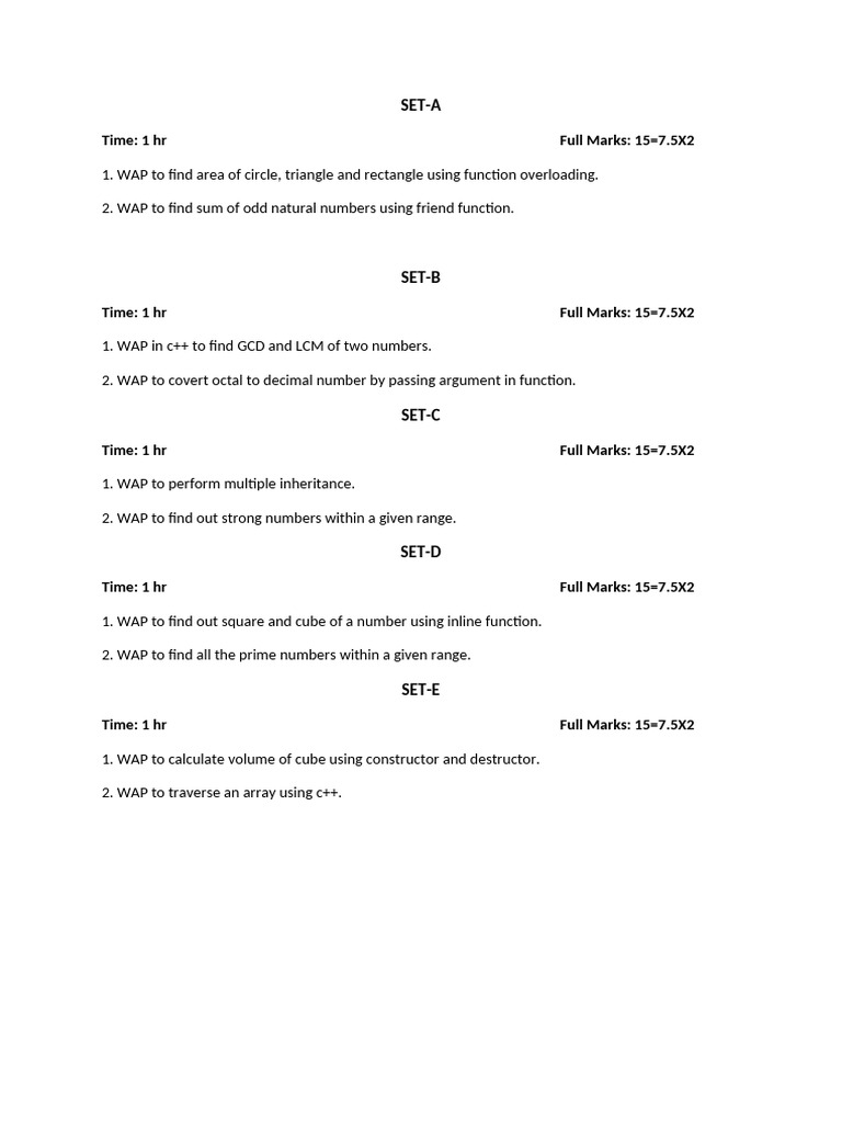 C++ Lab Exam | PDF