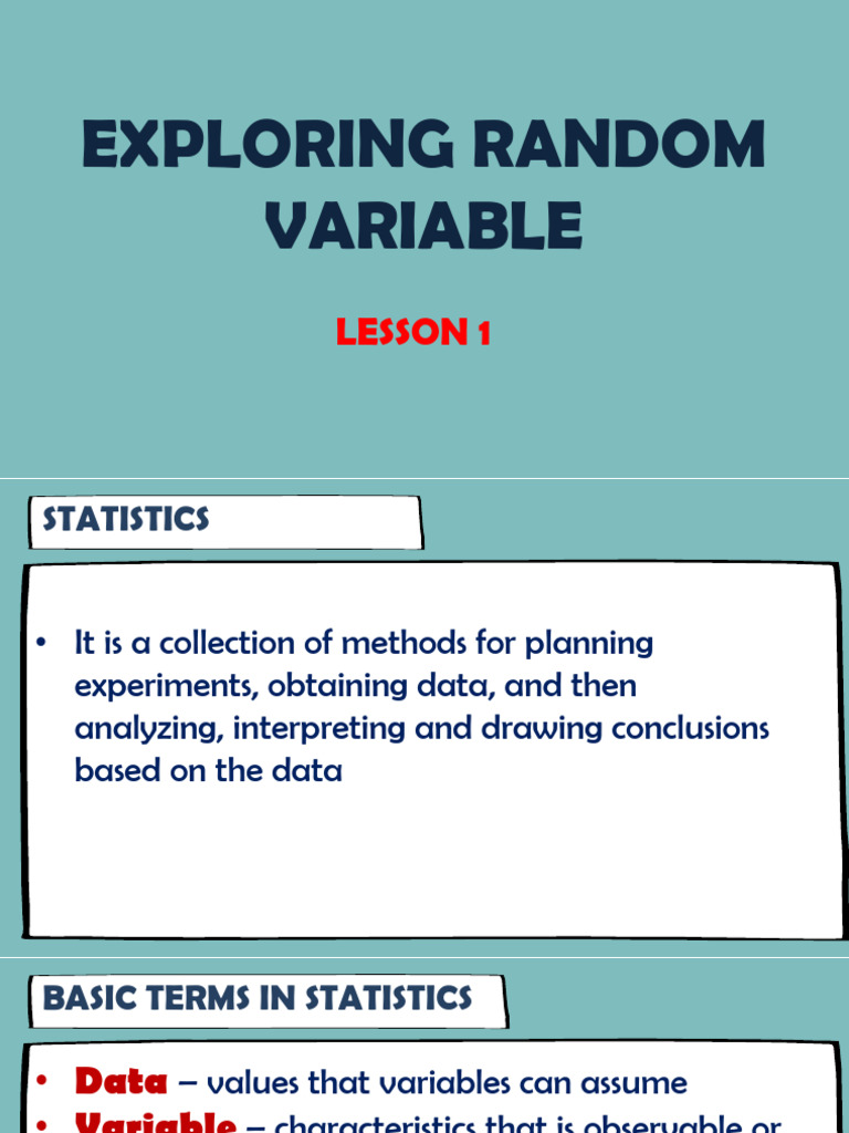 Understanding Random Variables in Statistics | PDF | Probability ...