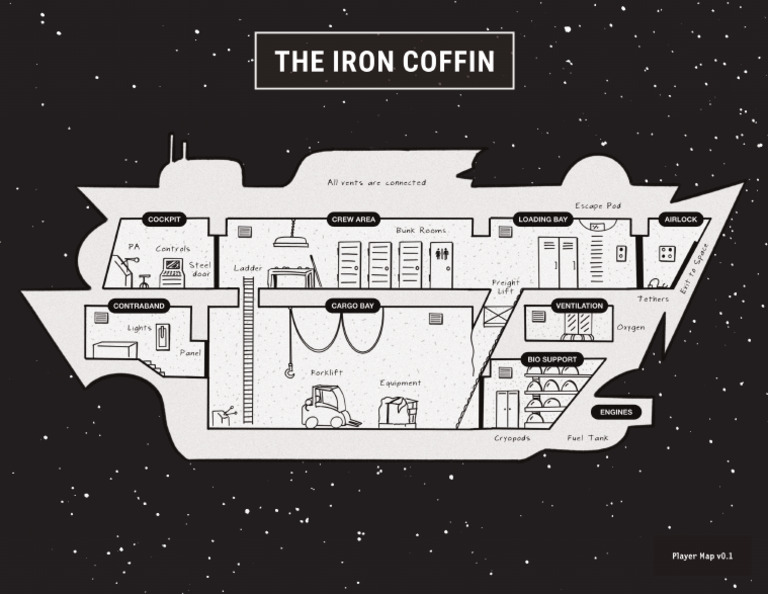 Player Map (Black) - The Iron Coffin - v0.1 | PDF
