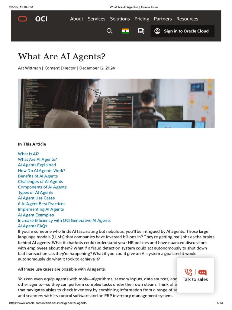 What Are AI Agents - Oracle India | PDF | Artificial Intelligence ...