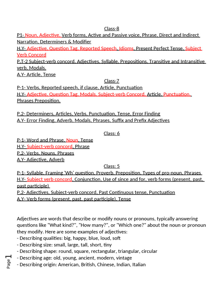 Clgggass 8 | PDF | Grammatical Number | Verb