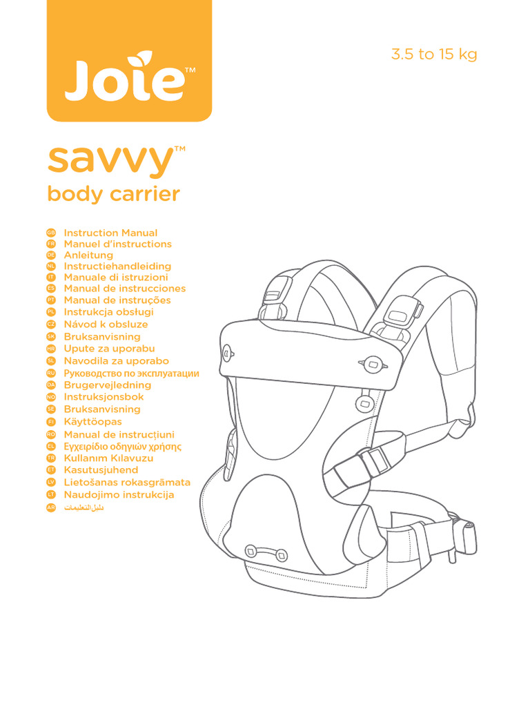 Joie Baby Carrier Savvy Instruction Manual | PDF | Infants