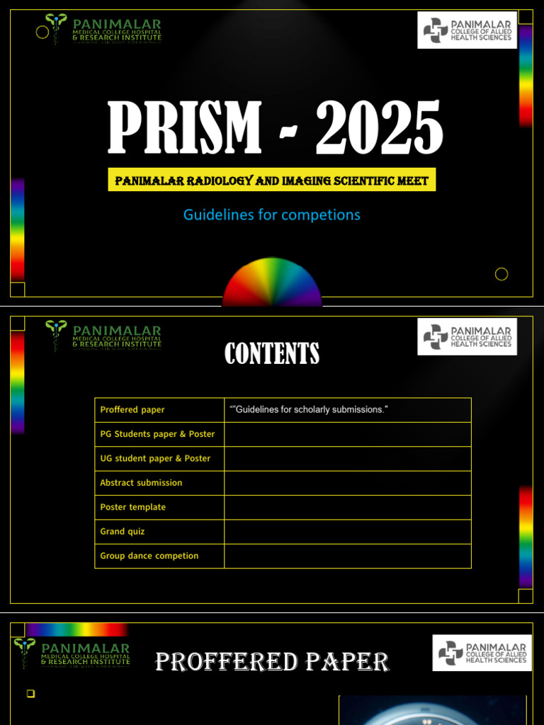 Prism 2025 - Competitions Guidelines | PDF | Radiology | Ct Scan