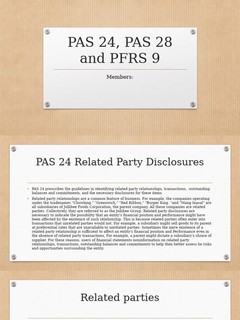 PAS 24 Related Party Disclosure | PDF | Investing | Debits And Credits